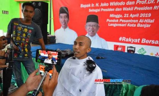 Pendukung Joko Widodo Kh Maruf Amin Di Banjar Gelar Syukuran Dan Cukur